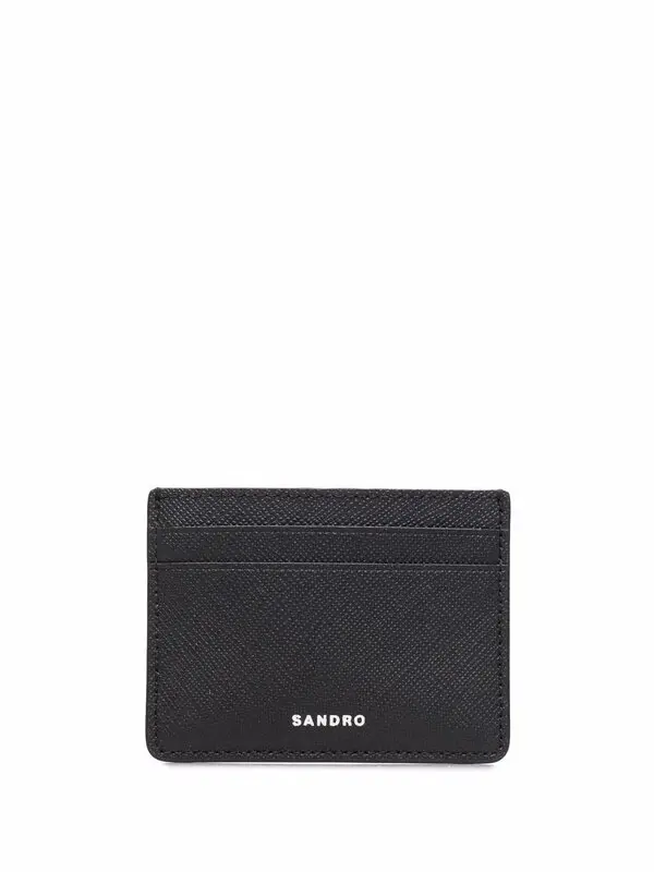 Sandro Textured Logo-embossed Cardholder - Black