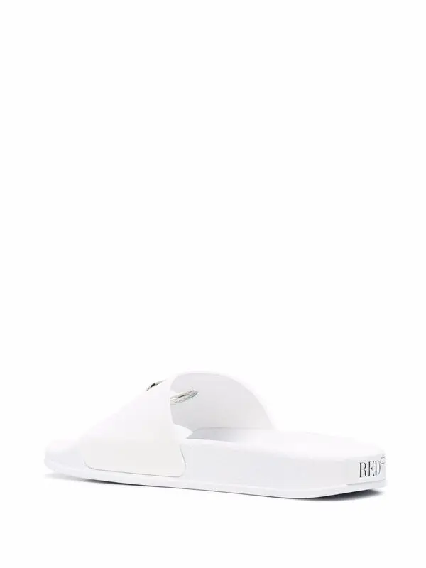 Red Valentino Heart Plaque Slides - White