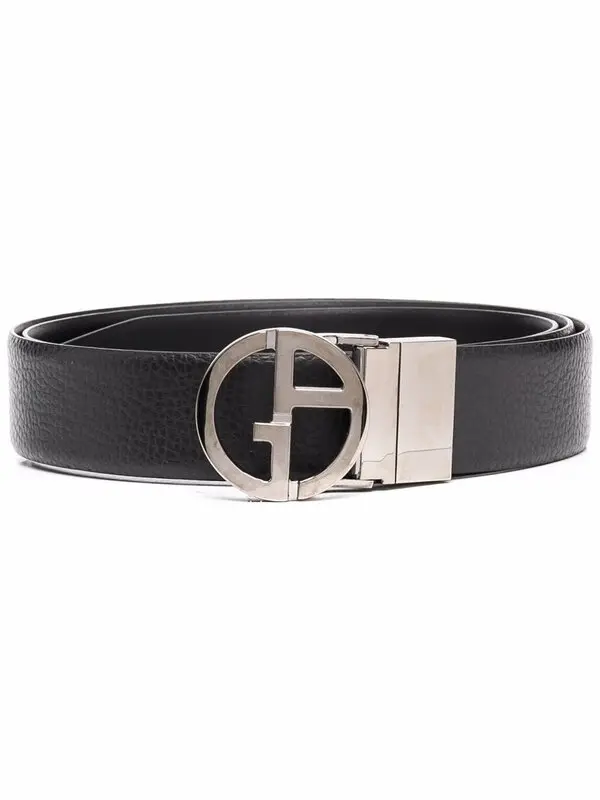 Giorgio Armani Pebbled-effect Buckled Belt