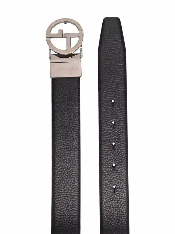 Giorgio Armani Pebbled-effect Buckled Belt