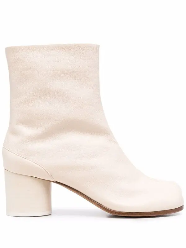 MAISON MARGIELA Tabi 60mm Leather Ankle Boots - White