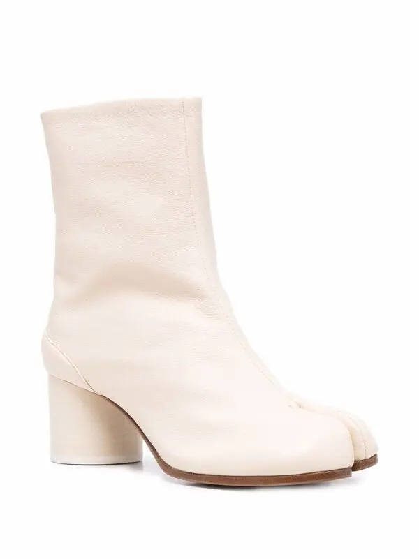 MAISON MARGIELA Tabi 60mm Leather Ankle Boots - White