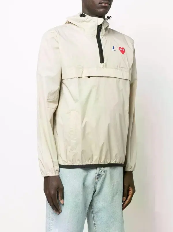 Play Comme Des Garcon X K-way Quarter-zip Hoodie