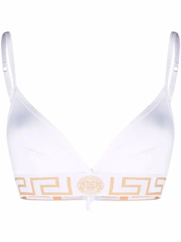 Versace Greca Border Bralette - White