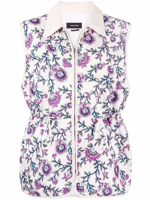 Isabel Marant Floral-print Gilet - Neutrals
