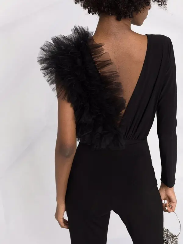Alchemy Fashions X Lia Aram Ruffle-detail Bodysuit - Black