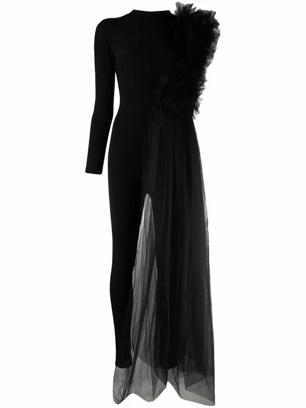 Alchemy Fashions X Lia Aram Ruffle-detail Jumpsuit - Black