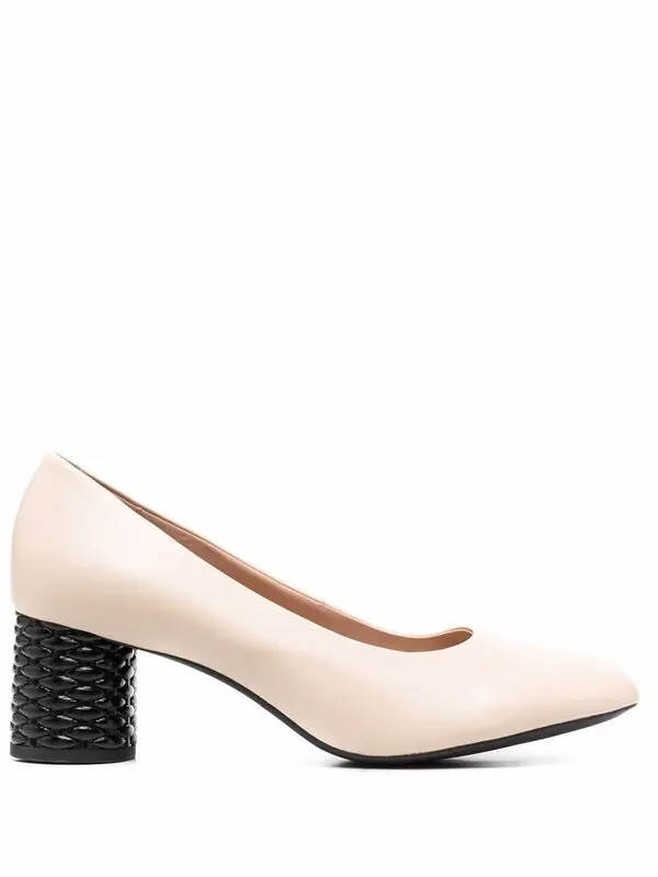Geox Block Heel Leather Pumps