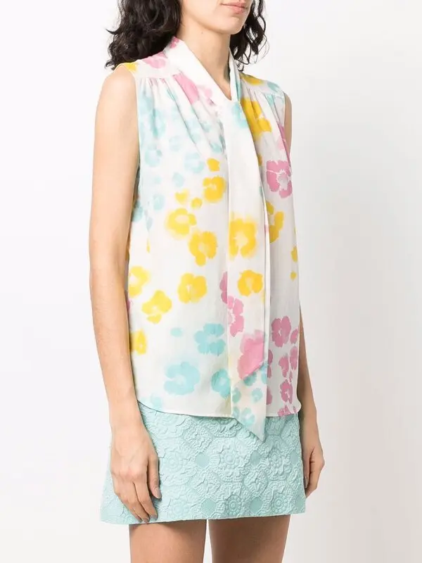 Moschino Floral-print Sleeveless Blouse