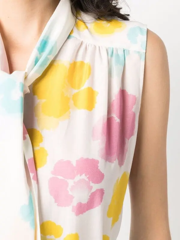 Moschino Floral-print Sleeveless Blouse