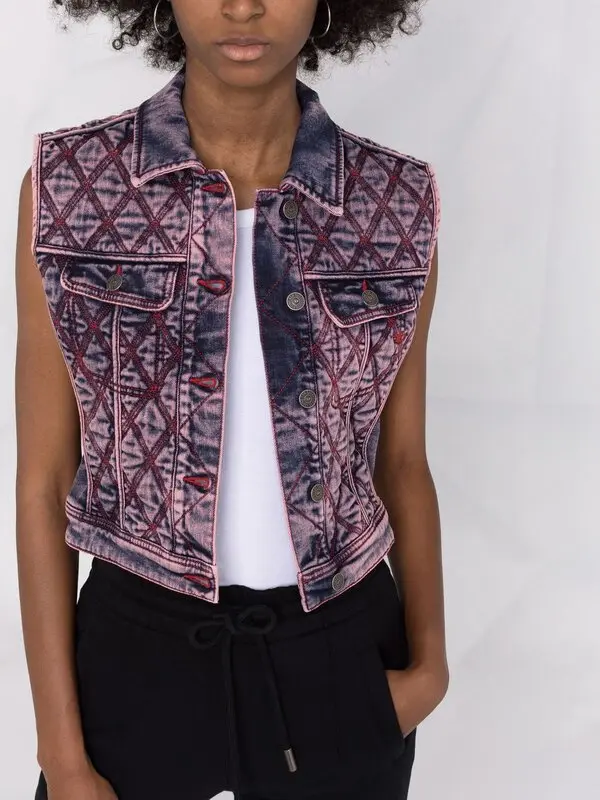 DIESEL® Cropped Vest With Contrast Stitching