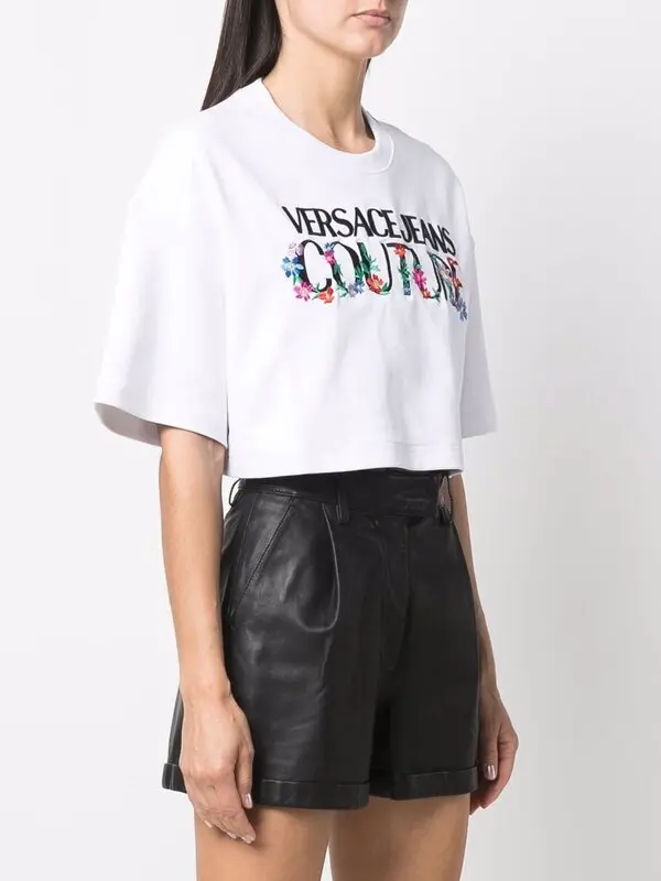 Versace Cropped Logo T-shirt