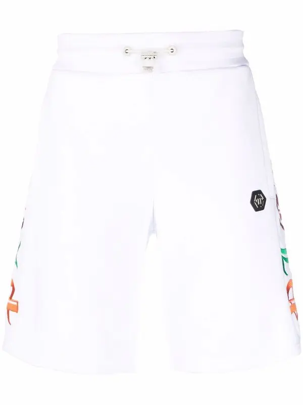 Philipp Plein Gothic Plein Track Short - White