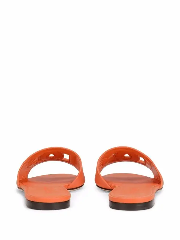 Dolce & Gabbana Dg Logo Leather Sandals - Orange