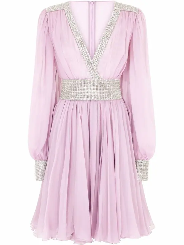 Dolce & Gabbana V-neck Chiffon Mini Dress