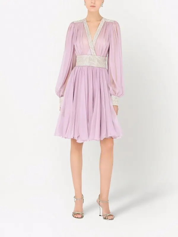 Dolce & Gabbana V-neck Chiffon Mini Dress