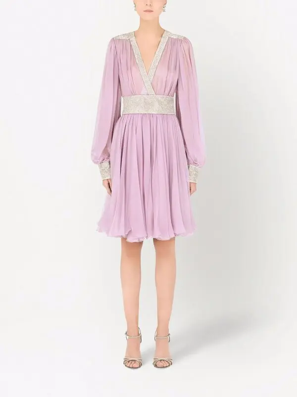 Dolce & Gabbana V-neck Chiffon Mini Dress