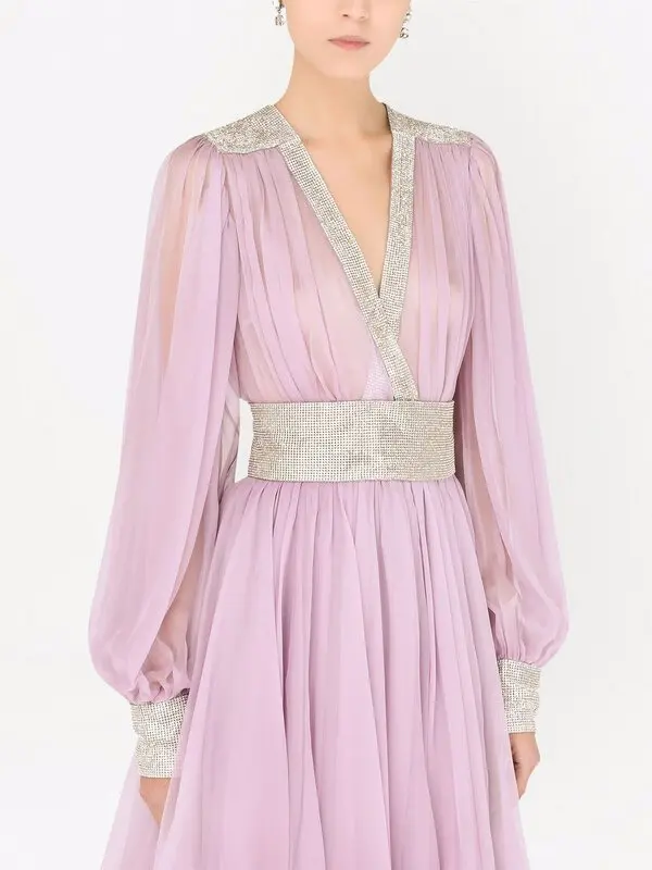 Dolce & Gabbana V-neck Chiffon Mini Dress