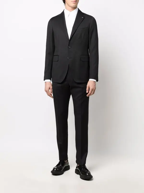 Tagliatore Single-breasted Virgin Wool Suit - Black