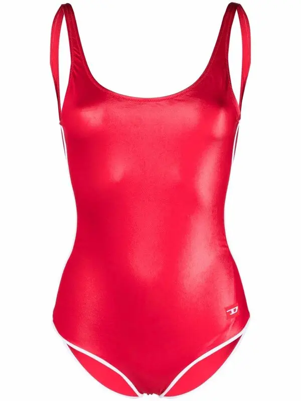 DIESEL® Logo Fitted Swimsuit - Red