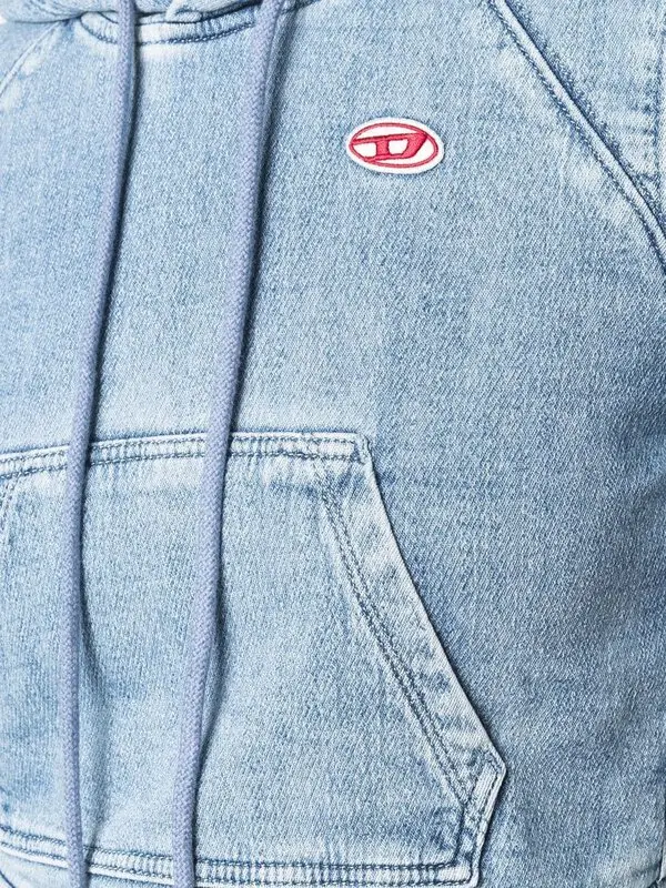 DIESEL® D-angy Logo-appliqué Denim Hoodie
