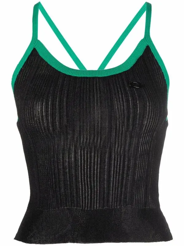 DIESEL® Pleated Two-tone Vest - Black