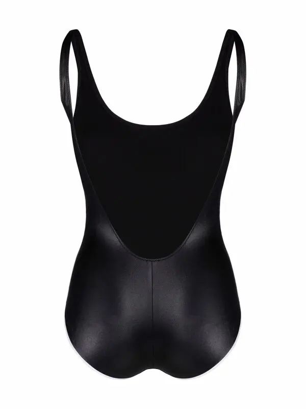 DIESEL® Logo Patch Scoop Neck One Piece Swimsuit