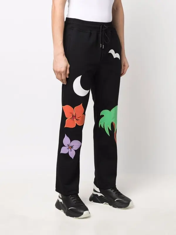 JUST DON Embroidered Straight Track Pants
