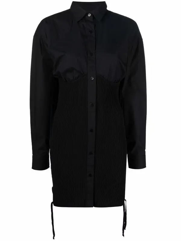 ANDREĀDAMO Structured Shirt Dress - Black