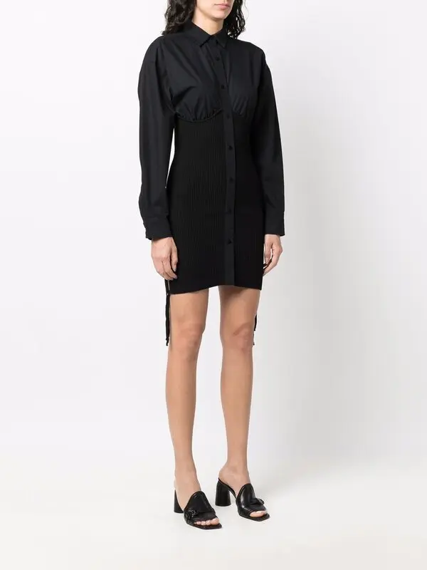 ANDREĀDAMO Structured Shirt Dress - Black