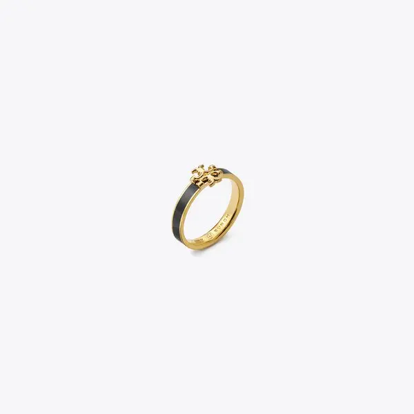 Tory Burch Icon Enamel Ring - Tory Gold/black