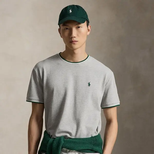 Ralph Lauren Classic Fit Stretch Mesh T-shirt - Spring Heather