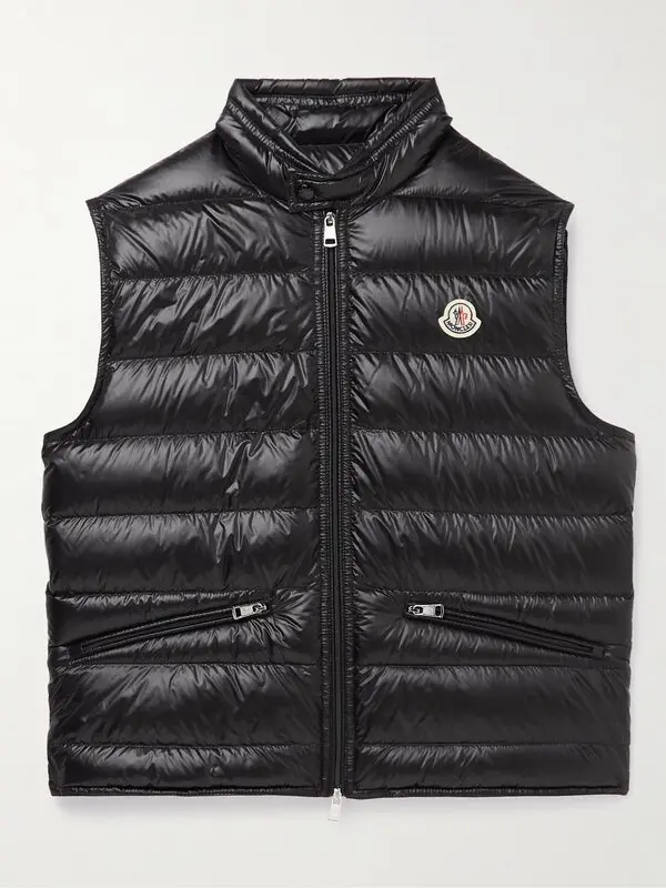 Moncler Gui Slim-fit Logo-appliquéd Quilted Shell Down Gilet - Black