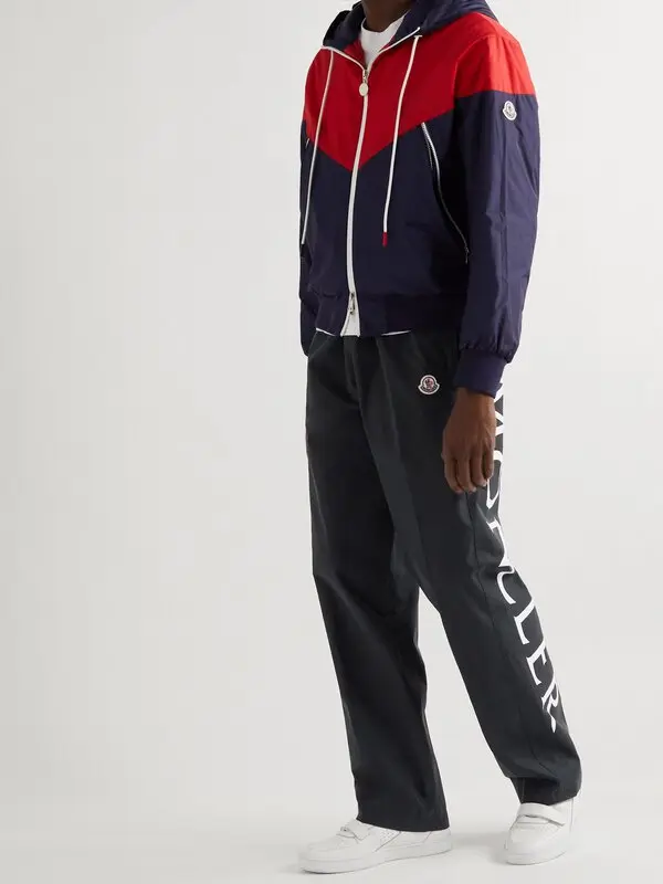 Moncler Straight-leg Logo-print Cotton-blend Shell Track Pants