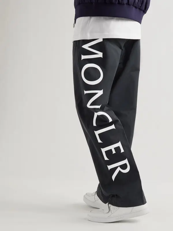 Moncler Straight-leg Logo-print Cotton-blend Shell Track Pants