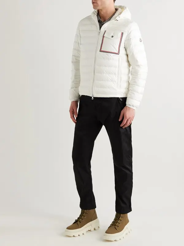 Moncler Lihou Grosgrain-trimmed Quilted Shell Hooded Down Jacket