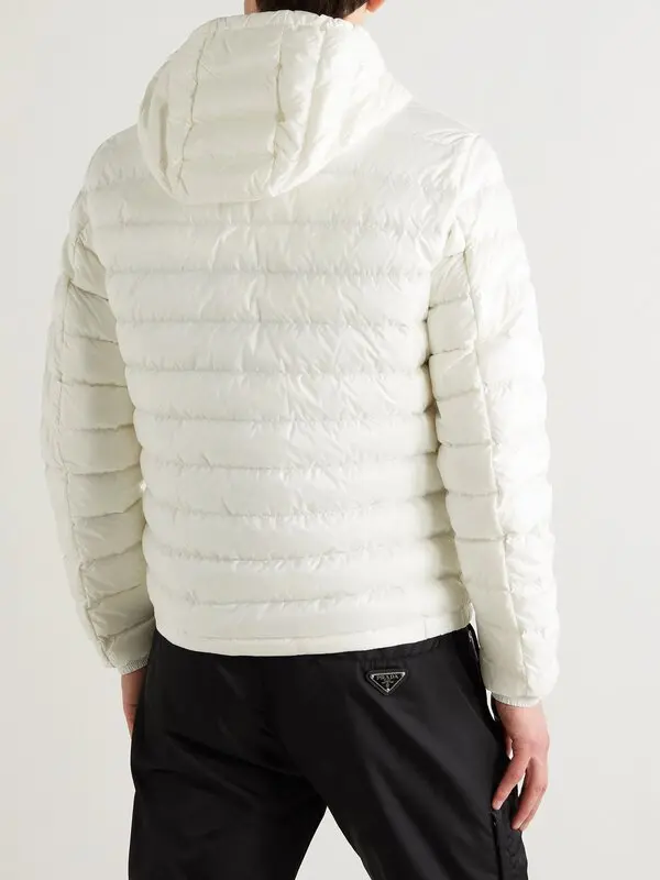 Moncler Lihou Grosgrain-trimmed Quilted Shell Hooded Down Jacket