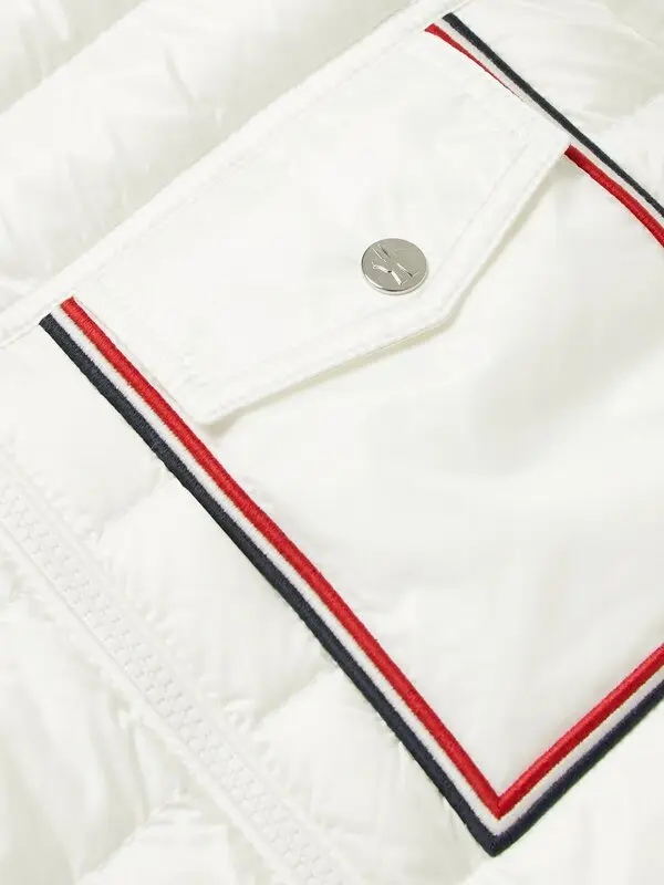 Moncler Lihou Grosgrain-trimmed Quilted Shell Hooded Down Jacket