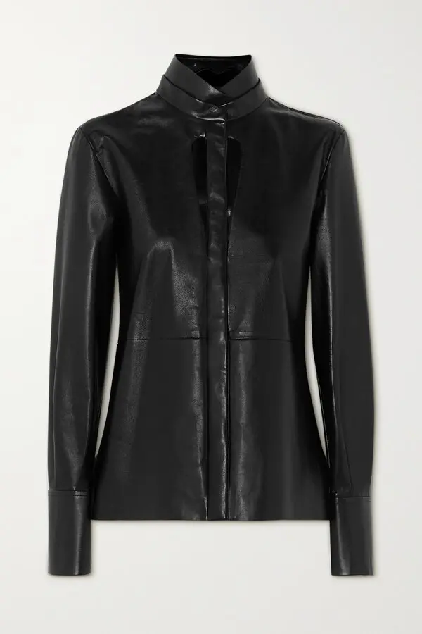 Givenchy Cutout Leather Blouse