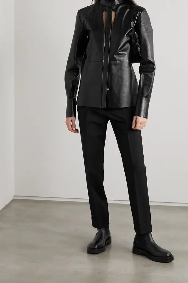 Givenchy Cutout Leather Blouse