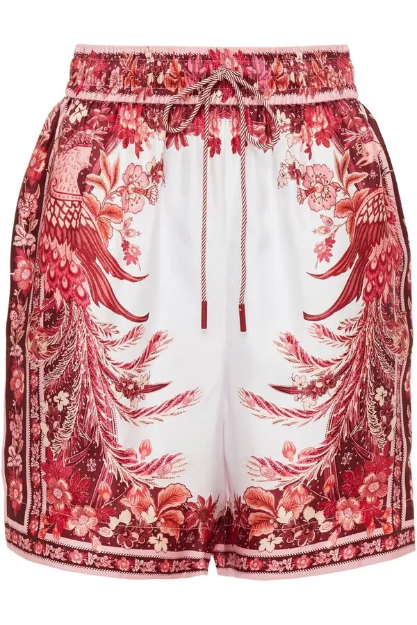 Zimmermann Wavelength Placement Printed Silktwill Shorts