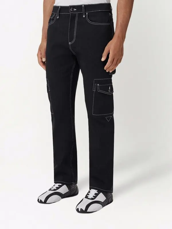 Burberry Contrast-stitch Straight-leg Jeans