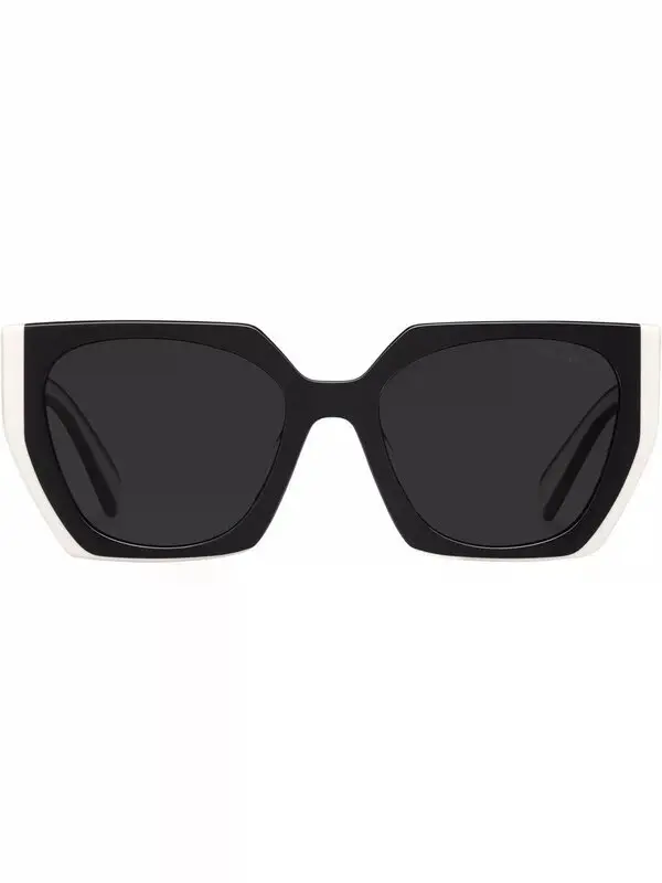 Prada Logo-detail Square Frame Sunglasses - Black