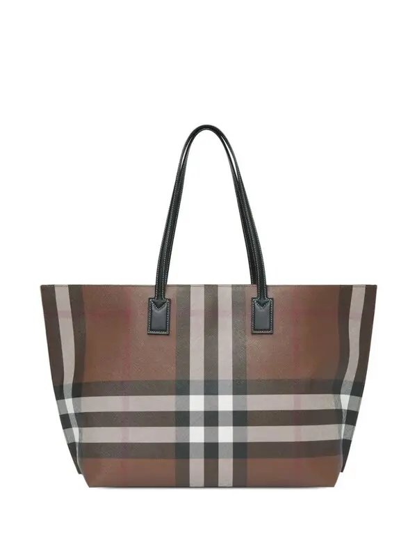Burberry Check Tote Bag - Brown