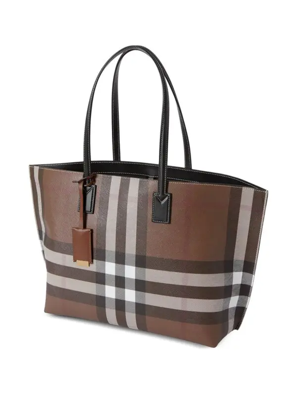 Burberry Check Tote Bag - Brown