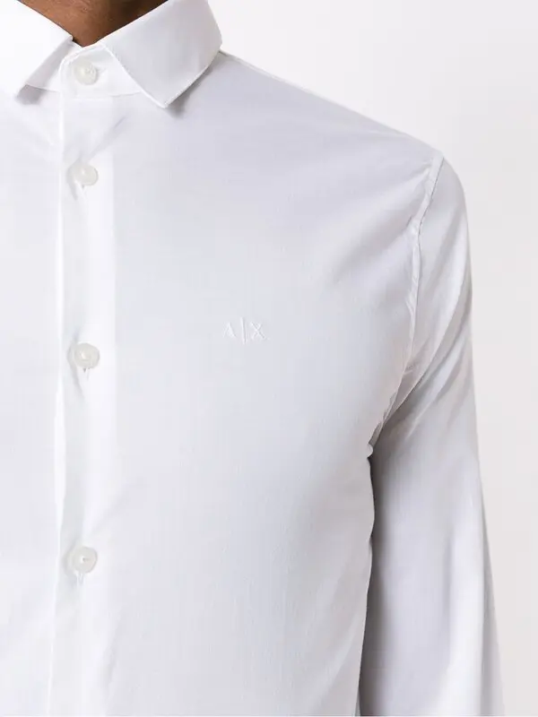 Armani Exchange Long-sleeve Cotton Shirt - White