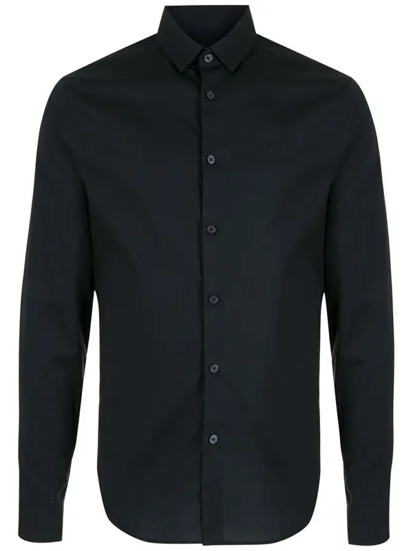 Armani Exchange Long-sleeve Cotton Shirt - Blue