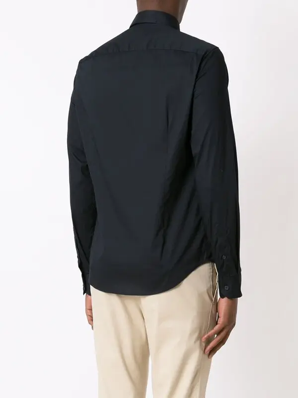 Armani Exchange Long-sleeve Cotton Shirt - Blue
