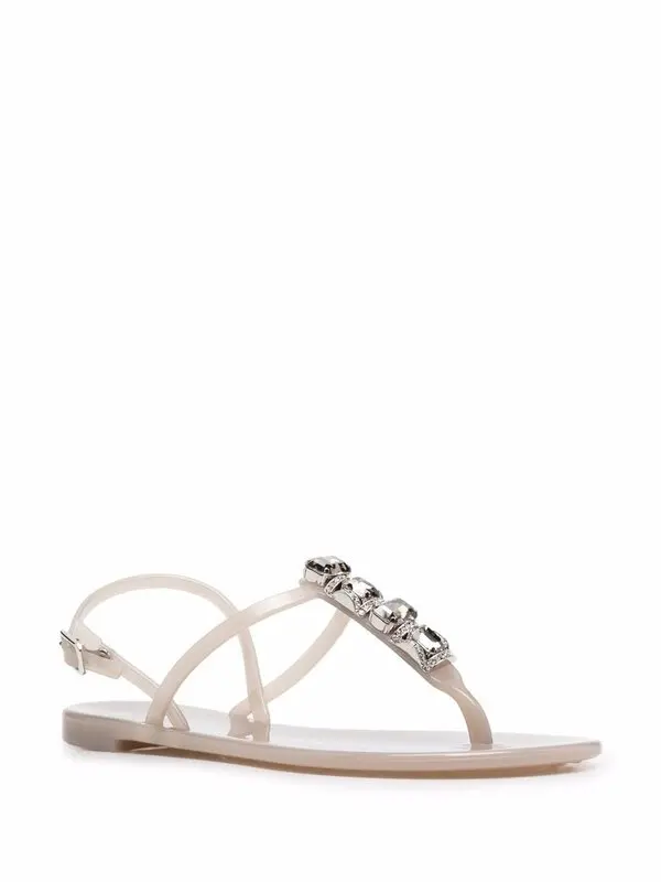 Casadei Crystal-embellished Jelly Sandals - Grey