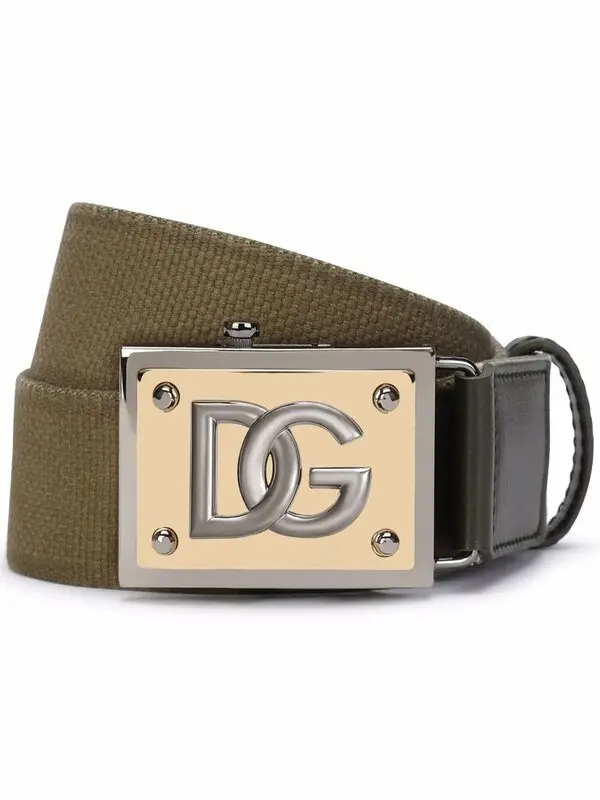 Dolce & Gabbana Logo-plaque Belt - Green